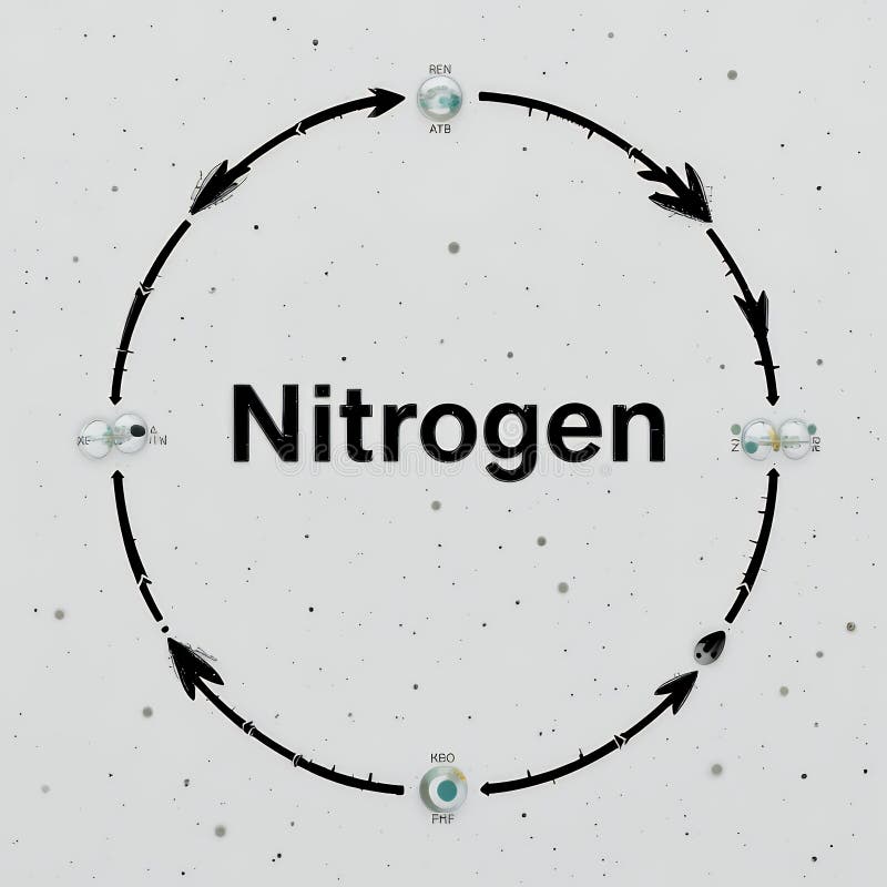 Nitrogen Cycle Diagram: Simple Circular Illustration of Nitrogen ...