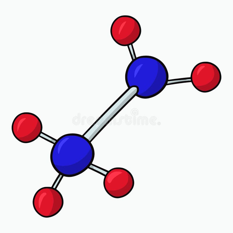 Simple Diagram of the Structure of the Molecule, Vector Illustration in ...