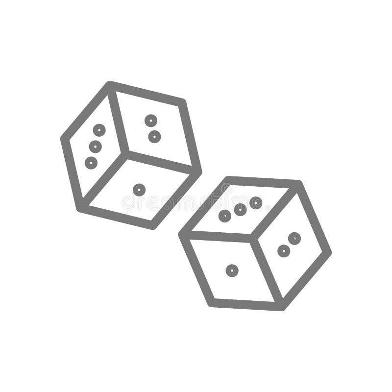 Simple Dice Line Icon. Symbol and Sign Vector Illustration Design ...