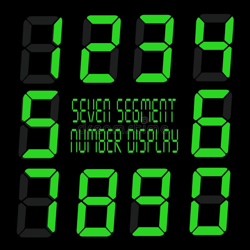 Simple Digital Number Set of Seven Segment Type. Vector Illustration ...