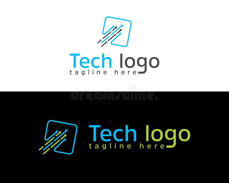 Simple Digital Tech Logo Template. Stock Vector - Illustration of brand ...
