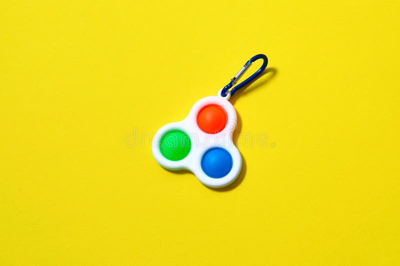 Simple Dimple in Form Trinket on Yellow Background. Top View Flat Lay ...