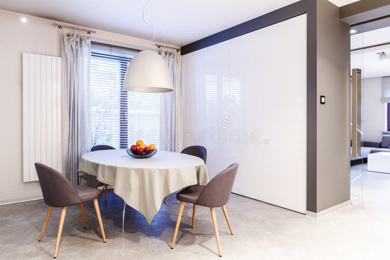 Simple Dining Room Interior Stock Photo - Image of design, flat: 114562800