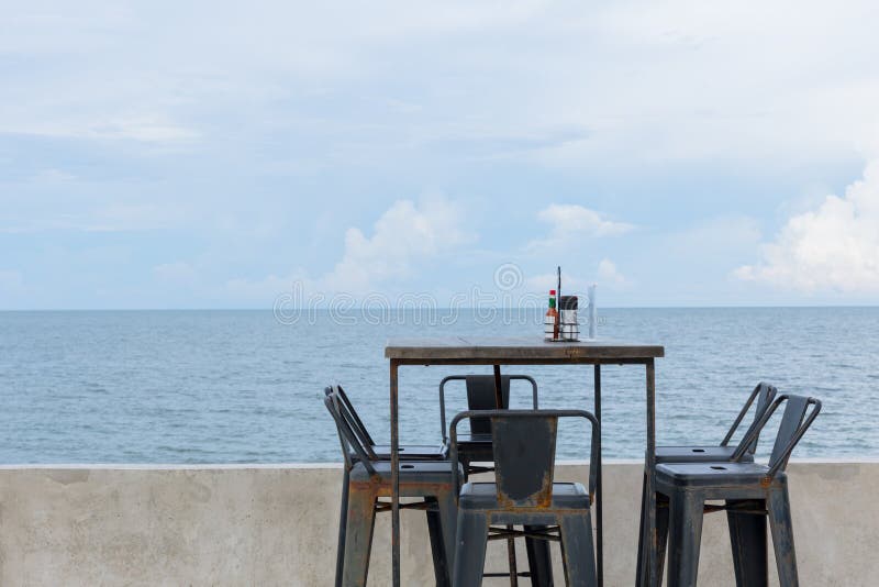 Simple Dinner Table Sea Side Ocean Stock Photo - Image of travel ...