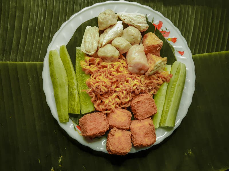 Simple Dish of Somay Tofu Fried Noodles Stock Image - Image of ...