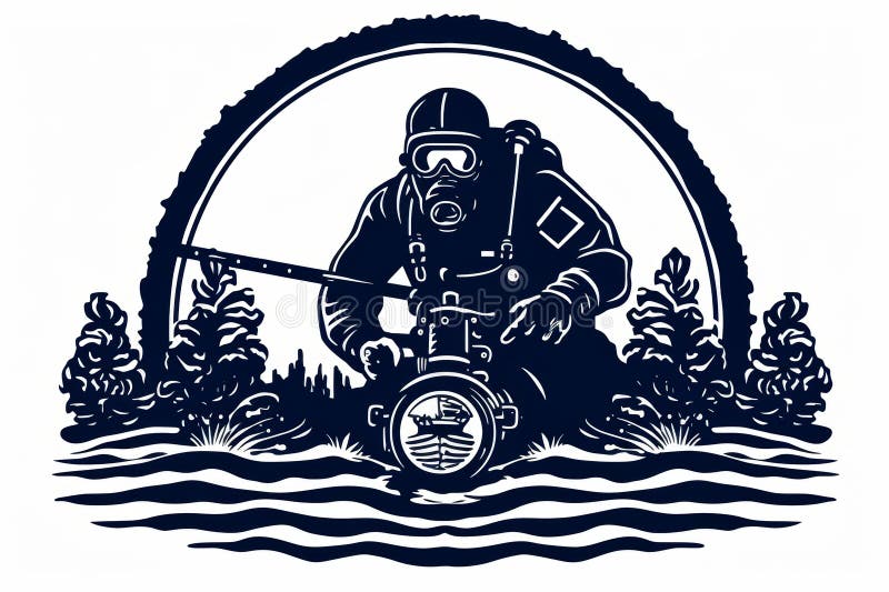 Simple Diver Logo Design on a White Background with Minimalistic ...