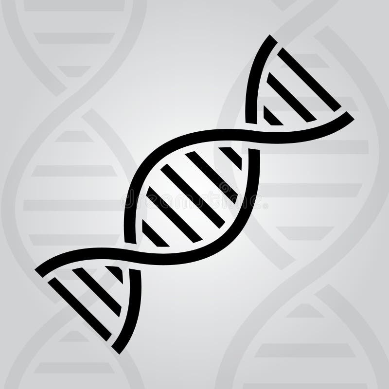 Simple DNA Icon on Grey Background. Stock Illustration - Illustration ...
