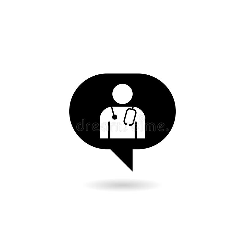 Simple Doctor Icon with Shadow Stock Vector - Illustration of ...