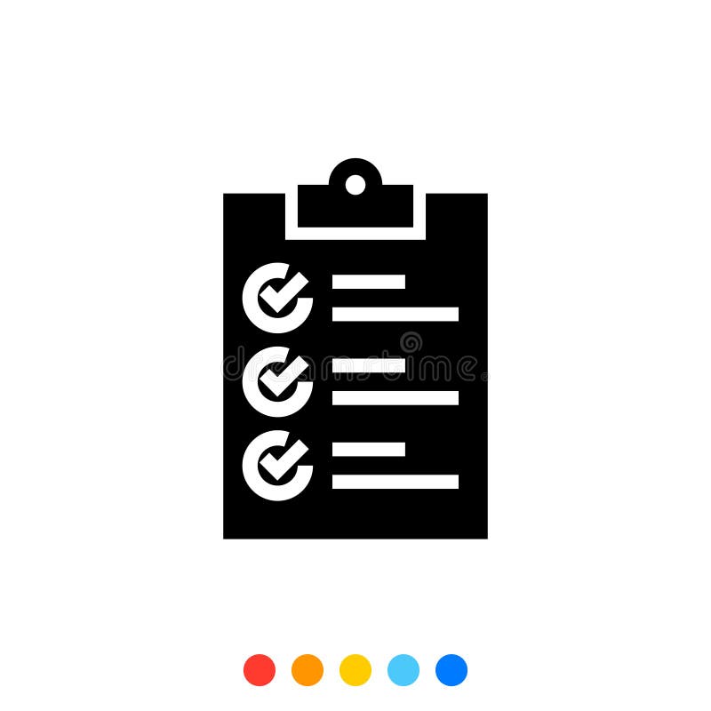 Simple Document Checklist Glyph Icon, Vector and Illustration Stock ...
