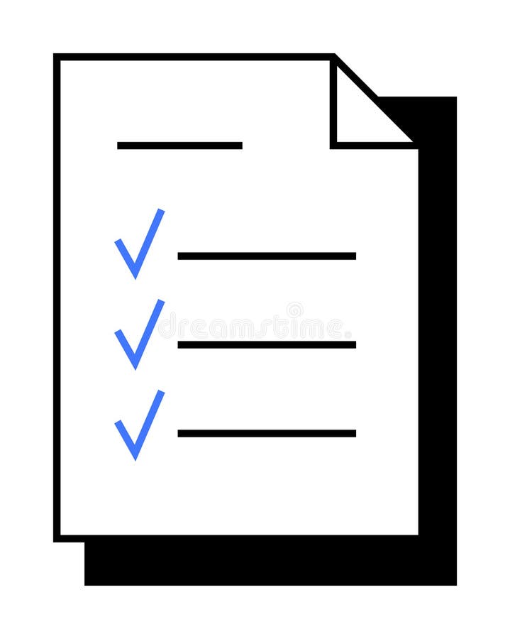 Simple Document with Checkmarks for Task List, Planning, and ...