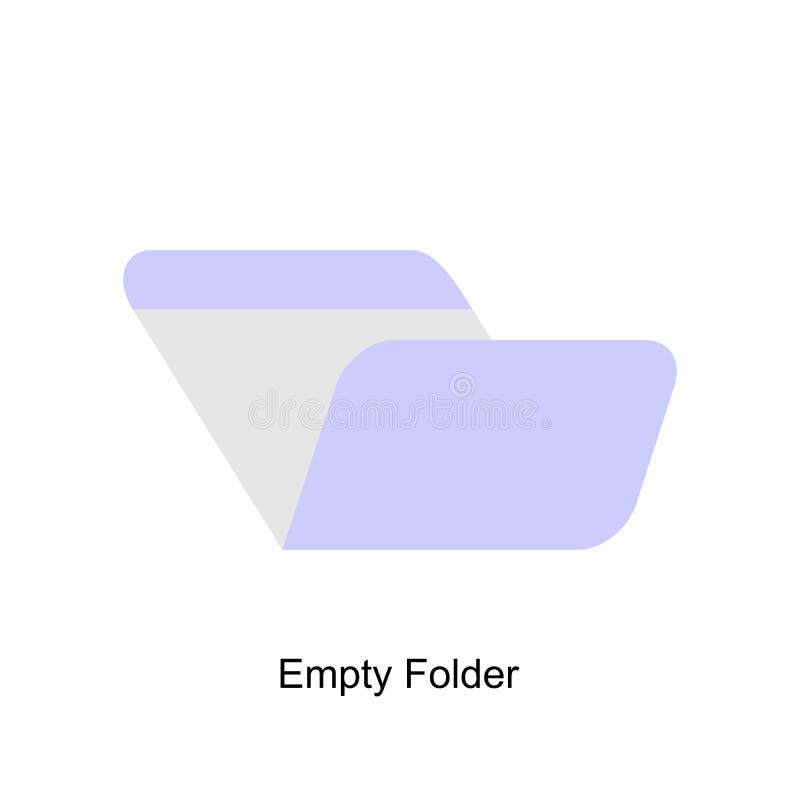 Empty Folder Icon in Trendy Flat Style. Stock Vector - Illustration of ...