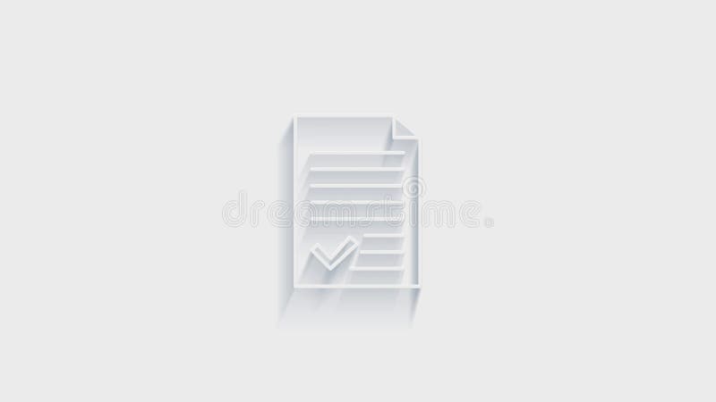 Simple Document Icon. White Icon with Shadow on Transparent Background ...