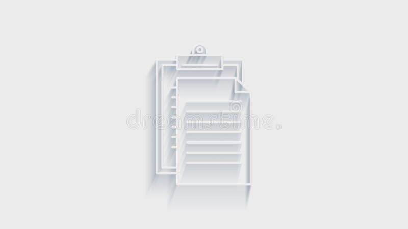 Simple Document Icon. White Icon with Shadow on Transparent Background ...