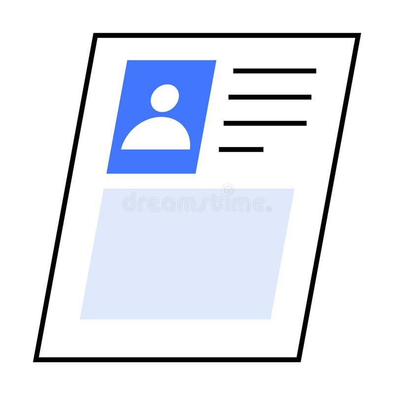 Simple Document Layout with Profile Icon and Text Blocks in Minimalist ...