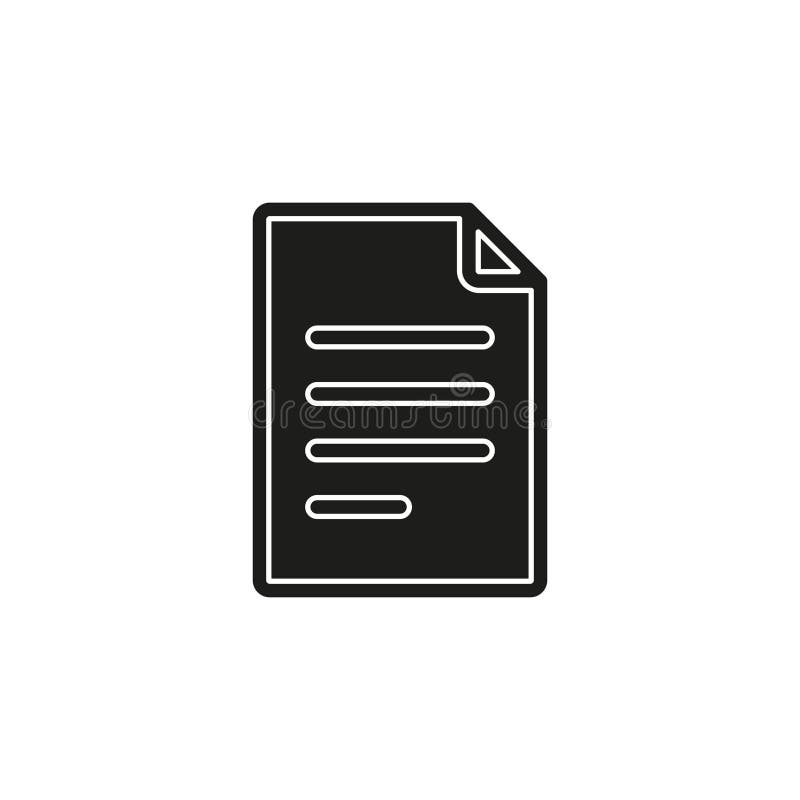 Simple Document with Pen Vector Icon Stock Illustration - Illustration ...