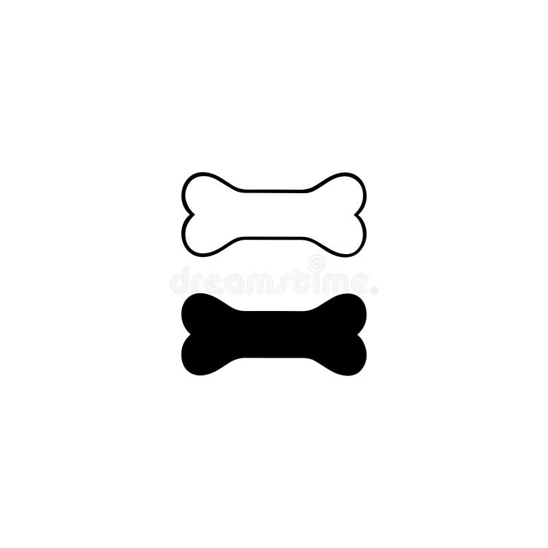 Simple Dog Bone Icons in Black and White. Vector Icon Design Stock ...