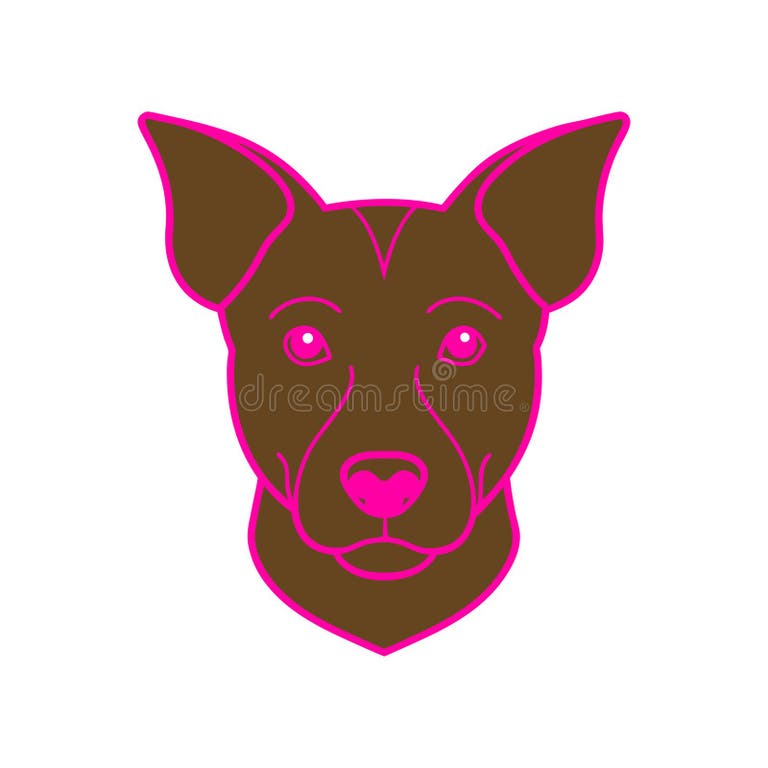 Simple Dog Head Vector Design Stock Vector - Illustration of face ...
