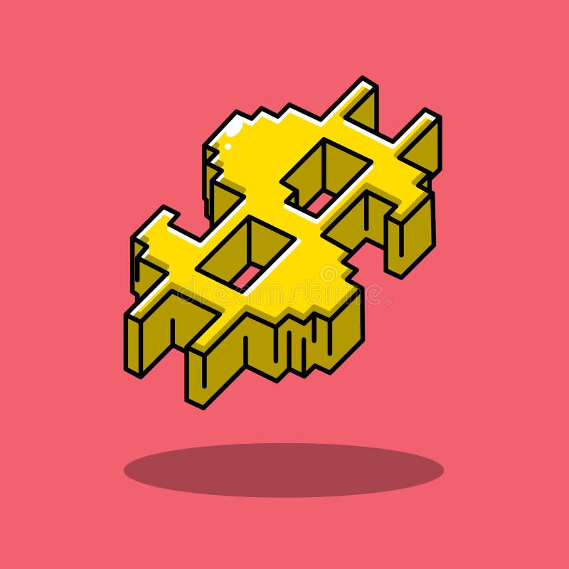 Simple Dollar 2d Illustration Stock Vector - Illustration of sign ...