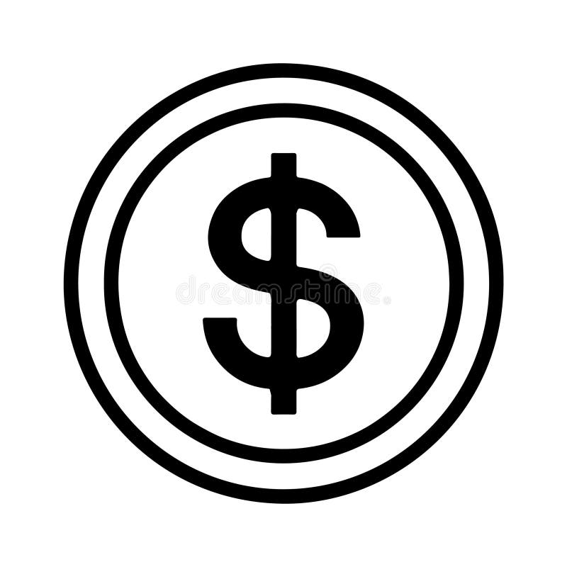 Simple Dollar Sign Icon with Circular Frame. Stock Illustration ...