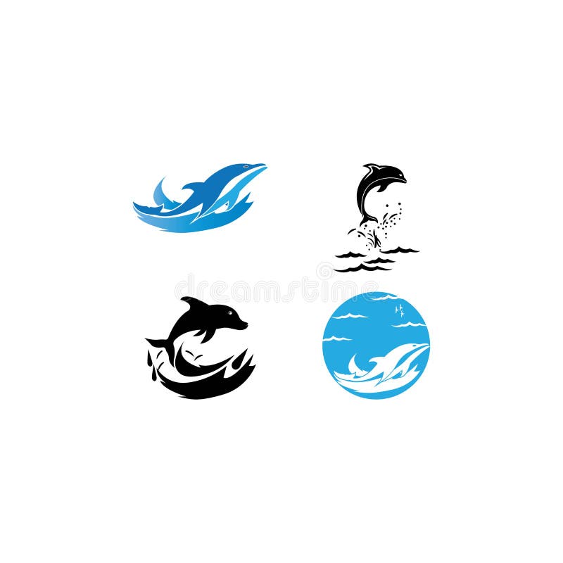 Simple Dolphin Logo Vector Icon Illustration Stock Vector ...