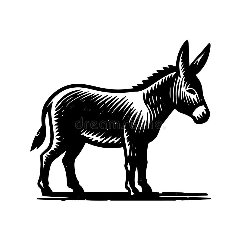 Donkey Vector Icon Vintage Retro Logo Illustration Design. Stock Vector ...