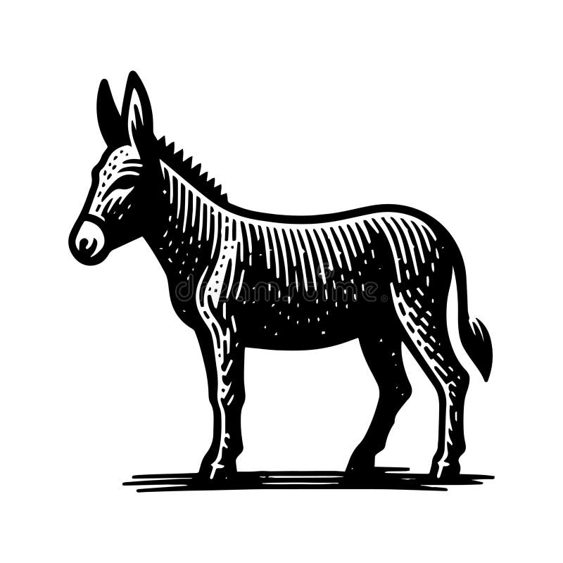 Donkey Vector Icon Vintage Retro Logo Illustration Design. Stock Vector ...