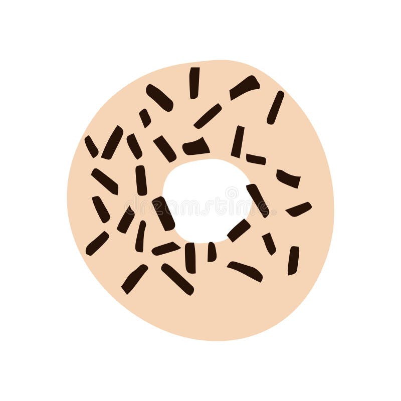 Simple Donut Outline Pastry Illustration Yellow Monochrome Seamless ...
