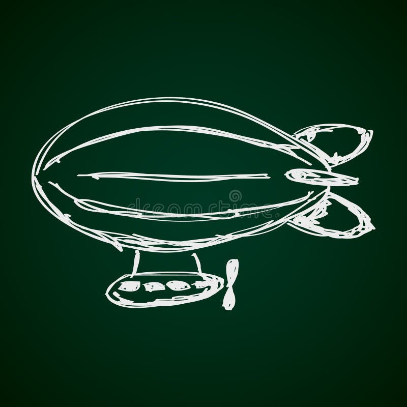 Simple Doodle of an Airship Stock Illustration - Illustration of doodle ...