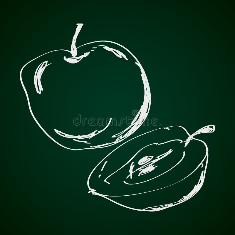 Simple doodle of an apple stock vector. Illustration of natural - 57790553
