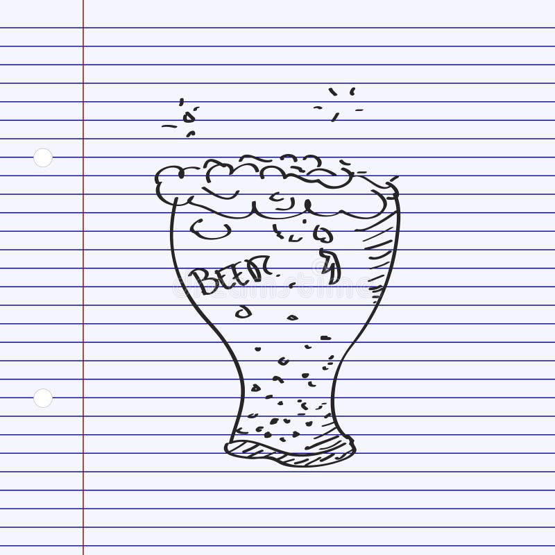 Simple Doodle of a Beer Glass Stock Vector - Illustration of doodle ...