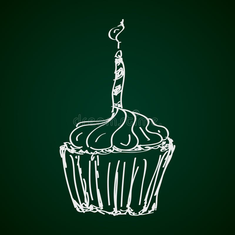 Simple doodle of a cake stock vector. Illustration of drawing - 58214470