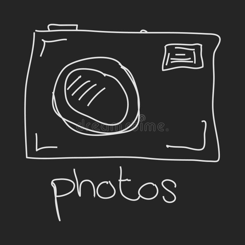 Simple doodle of a camera stock vector. Illustration of white - 55911987