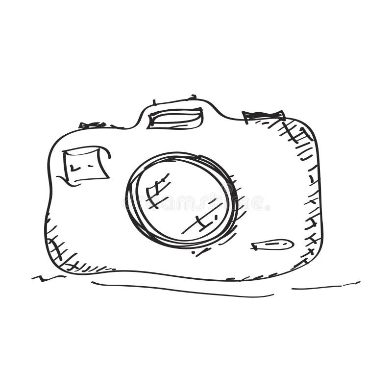 Simple doodle of a camera stock vector. Illustration of design - 56770542