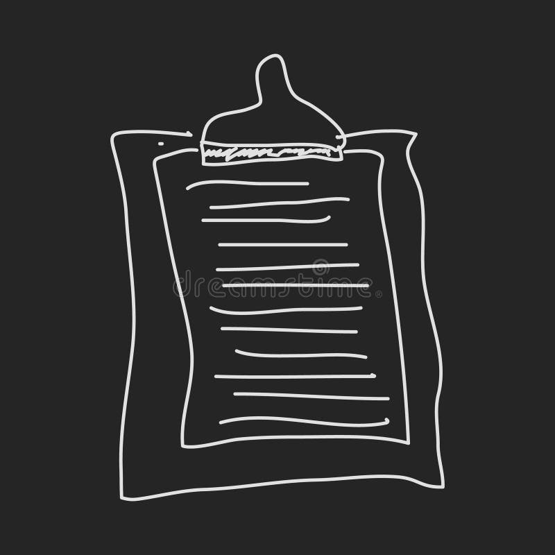 Simple Doodle of a Clipboard Stock Vector - Illustration of drawing ...