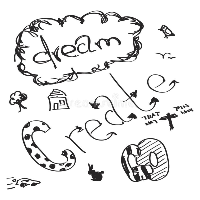 Simple Doodle of a Creation Concept Stock Vector - Illustration of ...