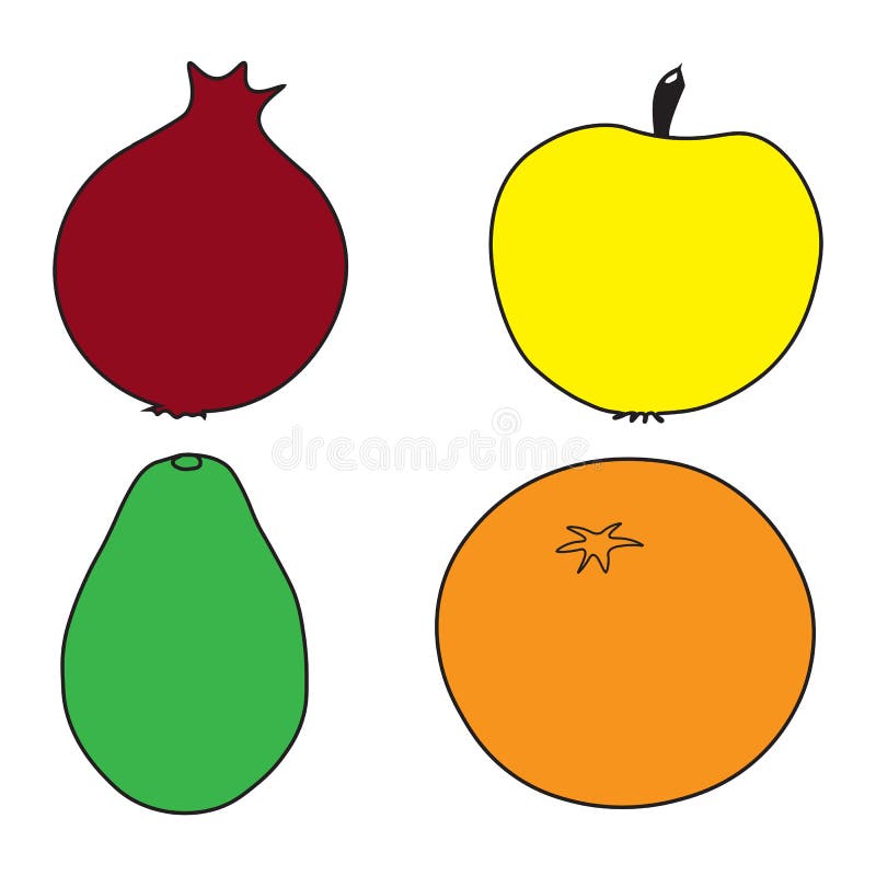 Orange Coloring Page, Coloring Book for Kids, Orange Isolated Vector ...