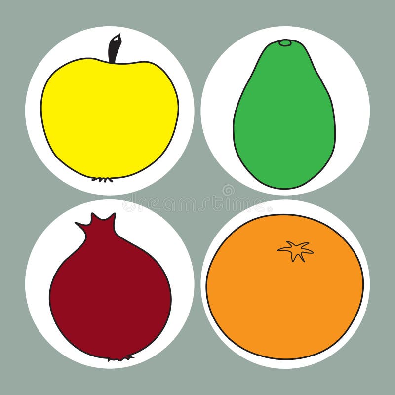 A Simple Doodle Drawing of Ripe Fruit Stock Vector - Illustration of ...