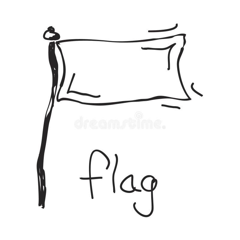 Simple doodle of a flag stock vector. Illustration of concept - 55912645
