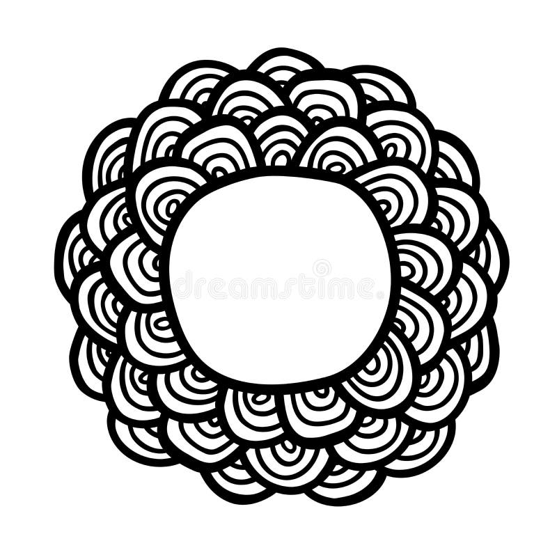 Simple doodle frame stock vector. Illustration of monochrome - 69452393