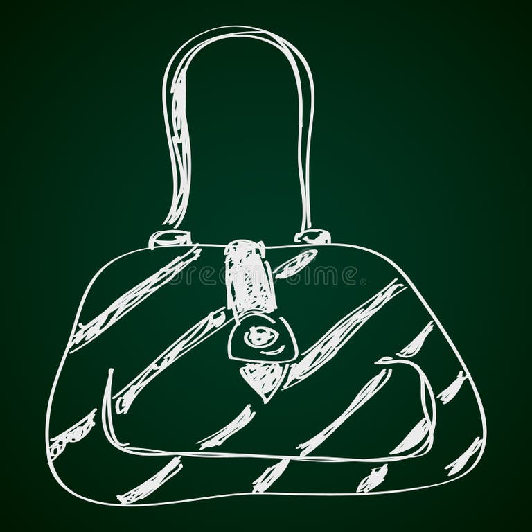 Simple doodle of a handbag stock vector. Illustration of black - 57066577
