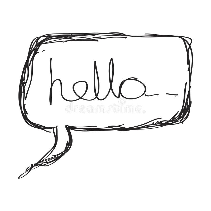 Simple doodle of a hello stock vector. Illustration of white - 57228252