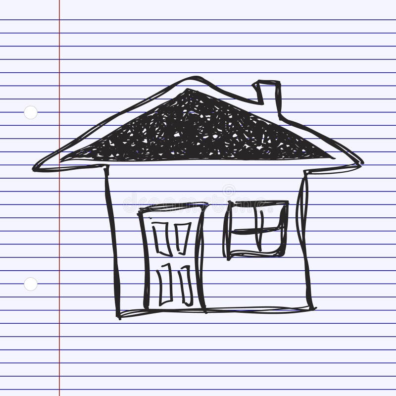 Simple doodle of a house stock vector. Illustration of symbol - 58866291