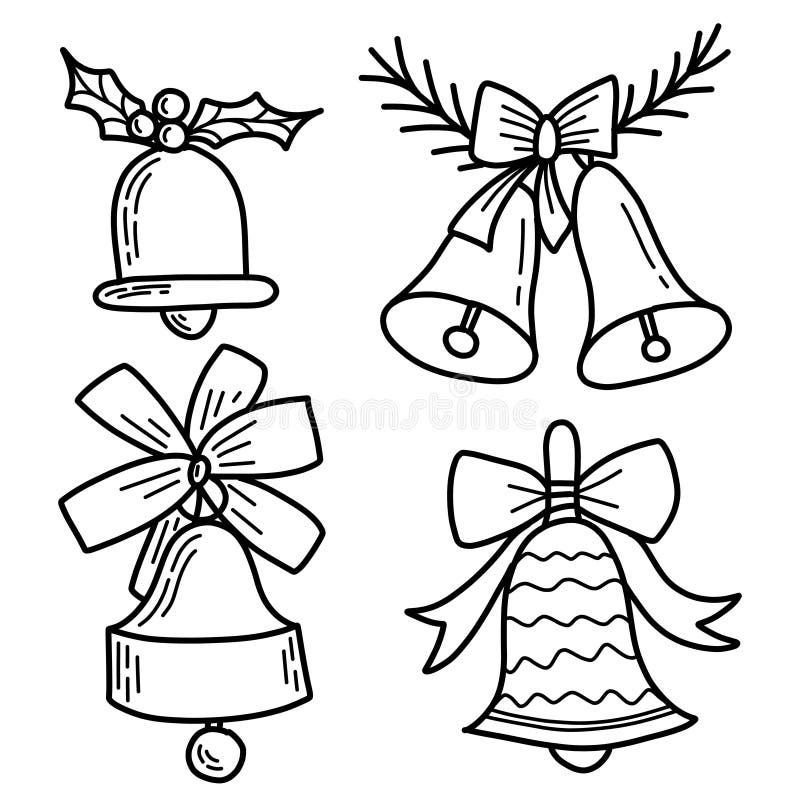 Doodle Bells stock illustration. Illustration of drawing - 35912776