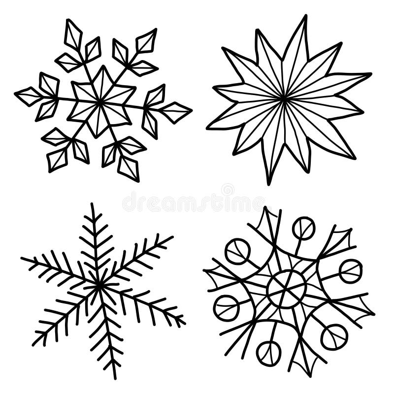 Simple Doodle Illustration of Snowflakes Stock Vector - Illustration of ...