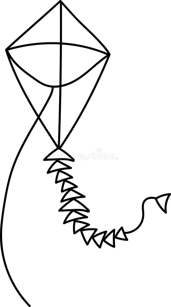 Simple Doodle Kite Drawing stock vector. Illustration of doodle - 370062073