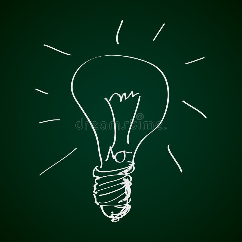 Simple Doodle of a Lightbulb Stock Vector - Illustration of icon, white ...