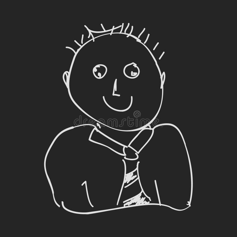 Simple doodle of a man stock vector. Illustration of black - 55912633