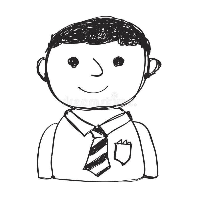 Simple doodle of a man stock vector. Illustration of male - 58357961