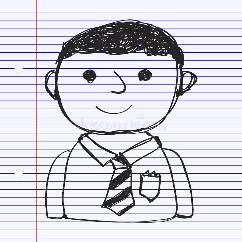 Simple doodle of a man stock vector. Illustration of drawing - 58420465