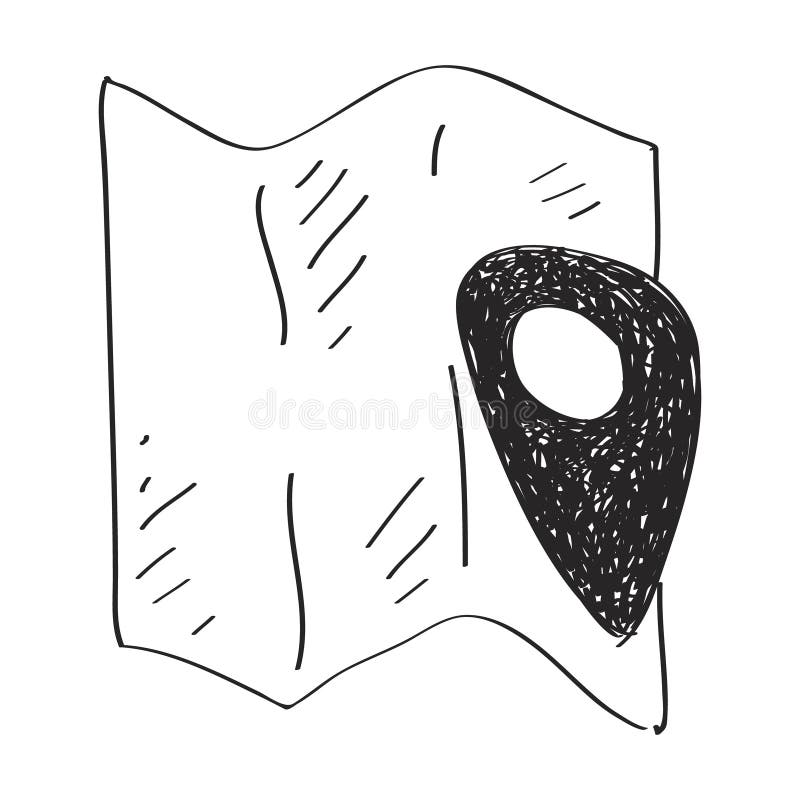 Simple doodle of a map stock vector. Illustration of graphic - 58251175